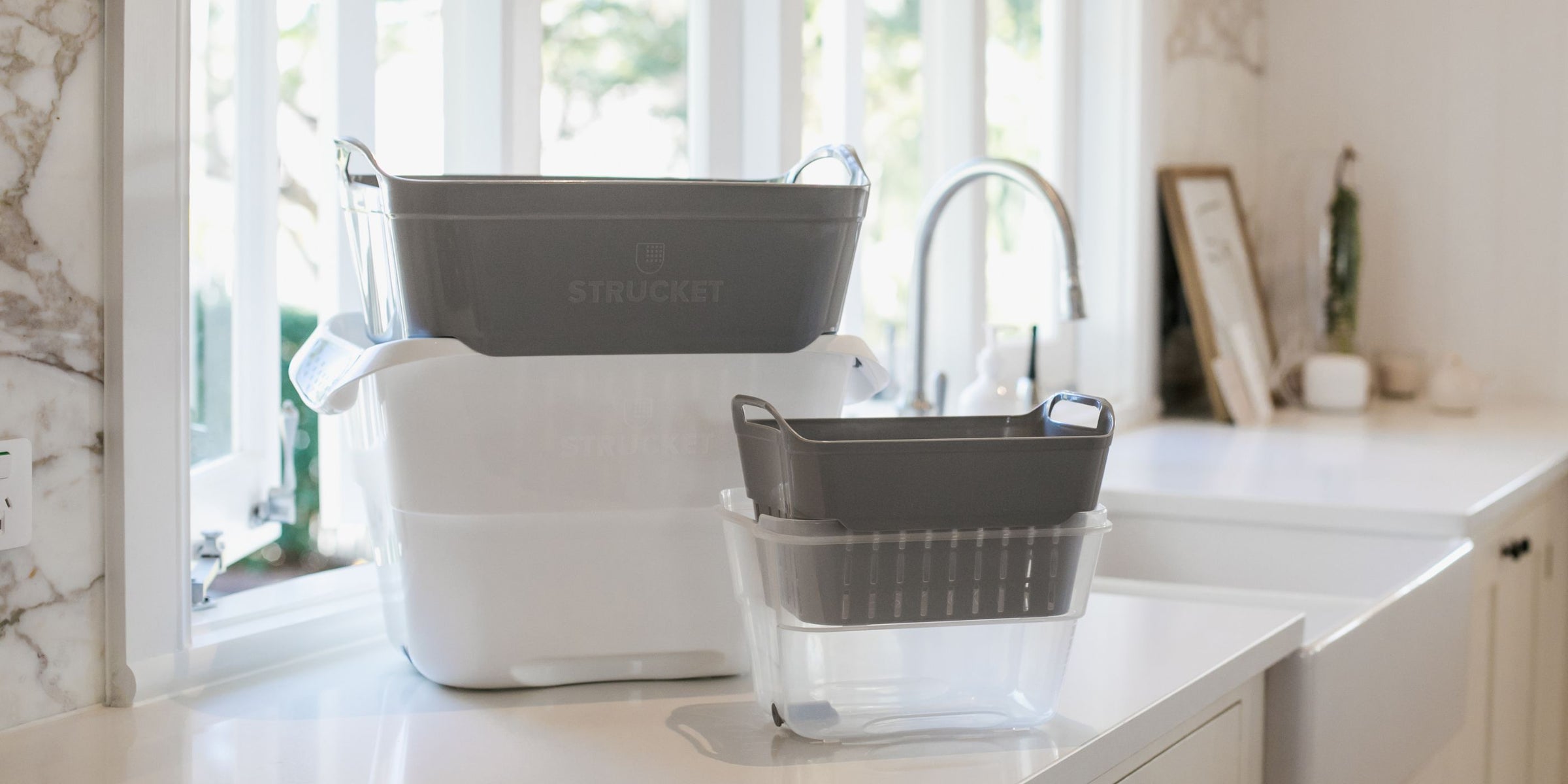Strucket USA: Laundry Soaking Bucket | Strainer Draining Bucket